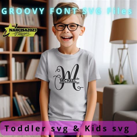 groovy font svg 4 bundle svg files split letter svg files for etsy groovy font music