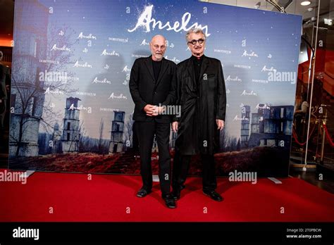Berlin Germany Th Oct Anselm Kiefer L Artist And Wim Wenders Director Stand On