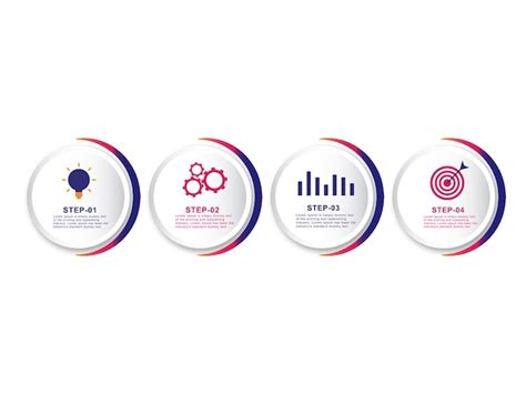 Premium Vector Number 4 Four Objects Infographic Circle Arrow Symbol