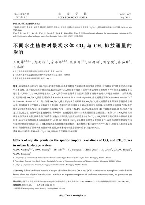 Pdf Effects Of Aquatic Plants On The Spatio Temporal Variations Of Co 2 And Ch 4 Fluxes In