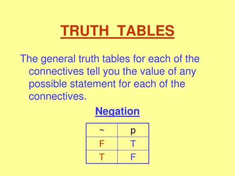 PPT TRUTH TABLES PowerPoint Presentation Free Download ID