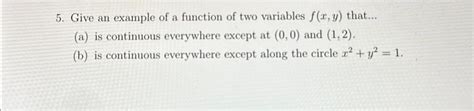 solved give an example of a function of two variables f x y