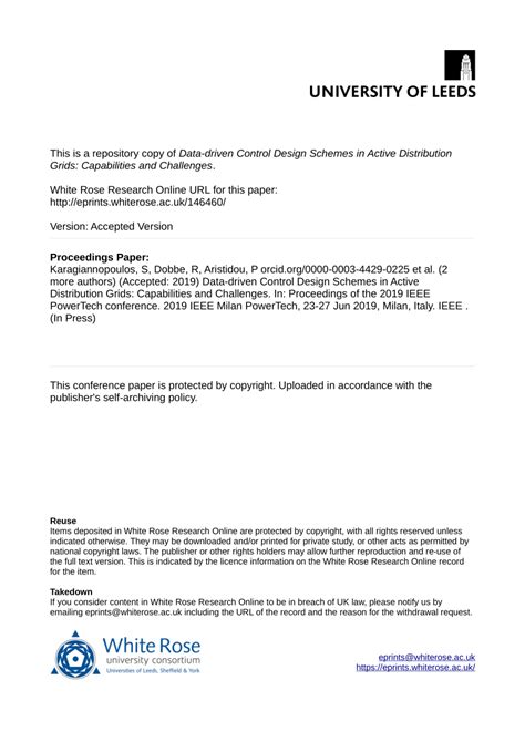 PDF Data Driven Control Design Schemes In Active Distribution Grids Capabilities And Challenges