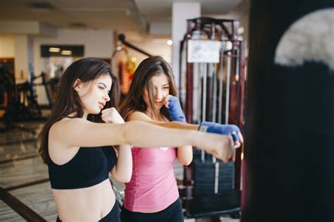 Free Photo Two Athletic Girls In The Gym