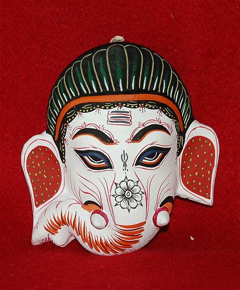 Ganesha Papier Mache Mask Mask Ganesha Painted Paper