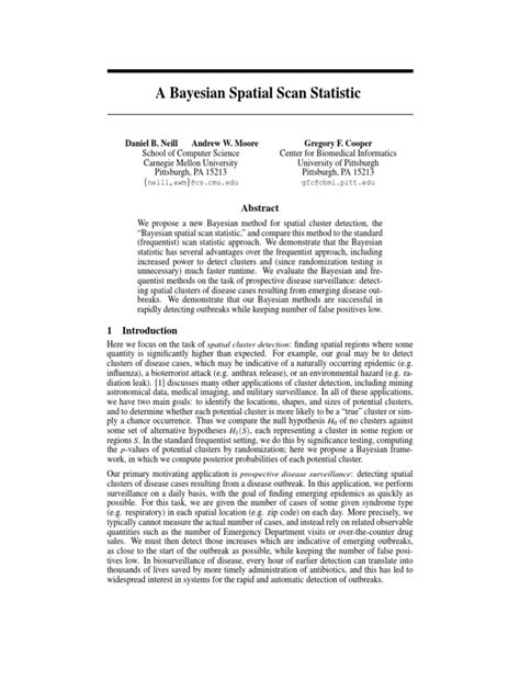 Bayesian Spatial Scan Statistic Download Free Pdf Bayesian