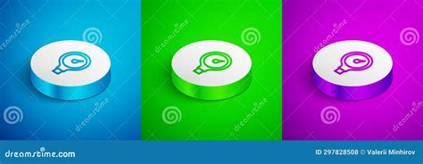 isometric line gauge scale icon isolated on blue green and purple
