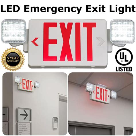 Emergency Exit Light Fixtures Black Modern LED Emergency Light