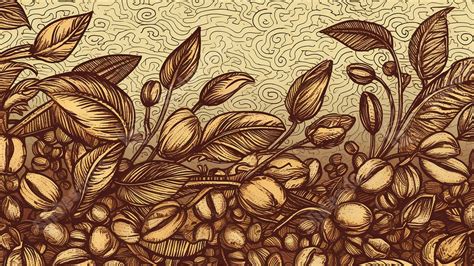 Coffee Plant Beans Illustration Powerpoint Background For Free Download