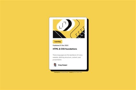 Card Responsive Css And Html Coding Challenge Solution