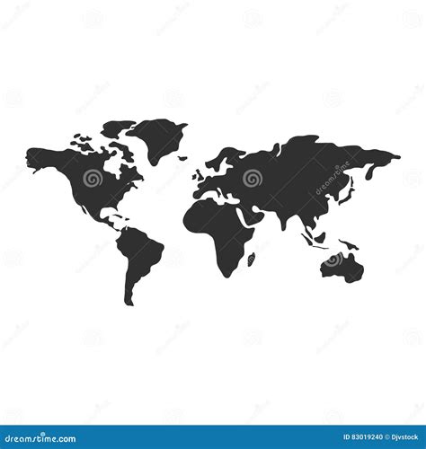 Silhueta Do Mapa Do Mundo Ilustração Stock Ilustração De Elementos