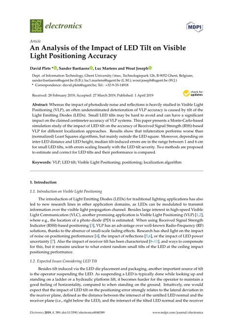 PDF An Analysis Of The Impact Of LED Tilt On Visible Light Positioning Accuracy