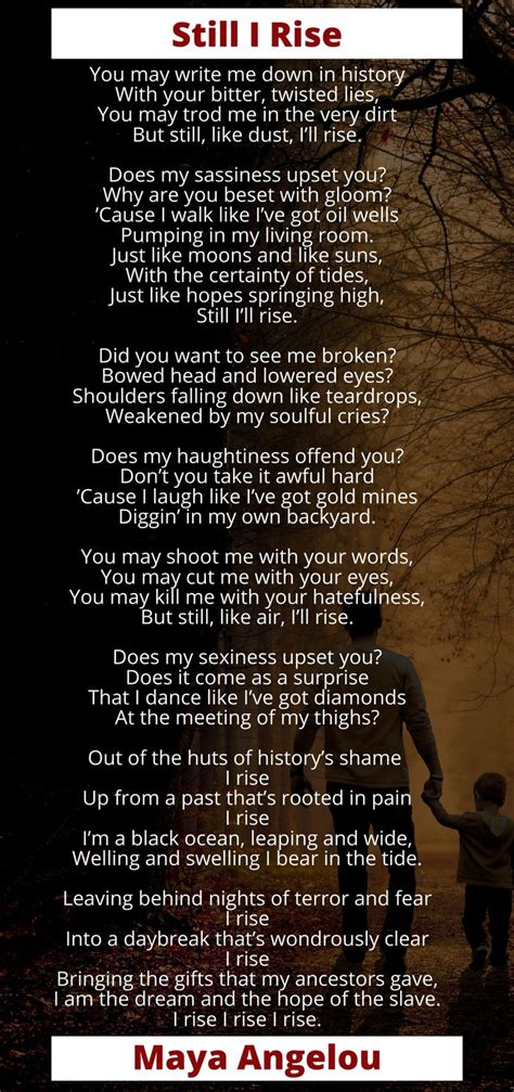 Still I Rise Poem By Maya Angelou Still I Rise Still I Rise Poem