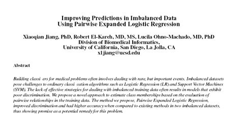 Archived Post Improving Predictions In Imbalanced Data Using Pairwise Expanded Logistic