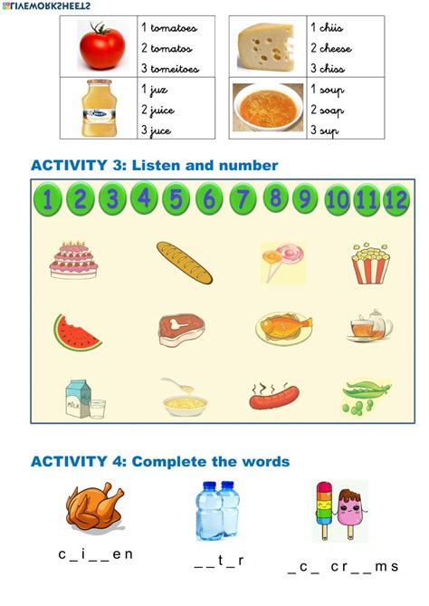 Food Vocabulary Interactive Worksheet