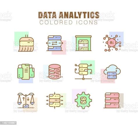 데이터 분석 라인 아이콘 세트 편집 가능한 스트로크 픽셀 완벽한 0명에 대한 스톡 벡터 아트 및 기타 이미지 0명 가상현실 공연 Istock