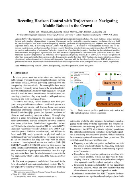 Pdf Receding Horizon Control With Trajectron Navigating Mobile Robots In The Crowd