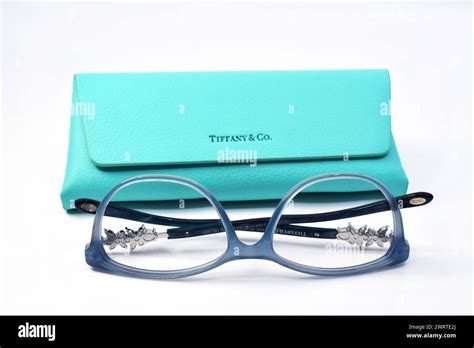 Uk February 2024 Pair Of Tiffany Designer Glasses With Blue Frames
