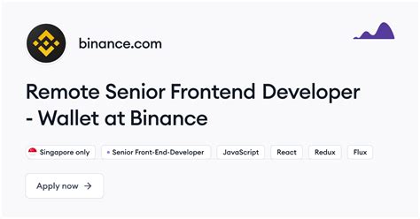 Binance Hiring Senior Frontend Developer Wallet • Remote Work From Home Himalayas