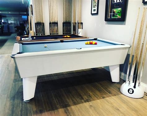 White Optima Classic Free Play Slate Bed Pool Table Superpool Uk