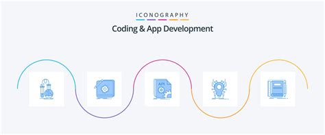 Coding And App Development Blue 5 Icon Pack Including Insect Software Logo Developer App