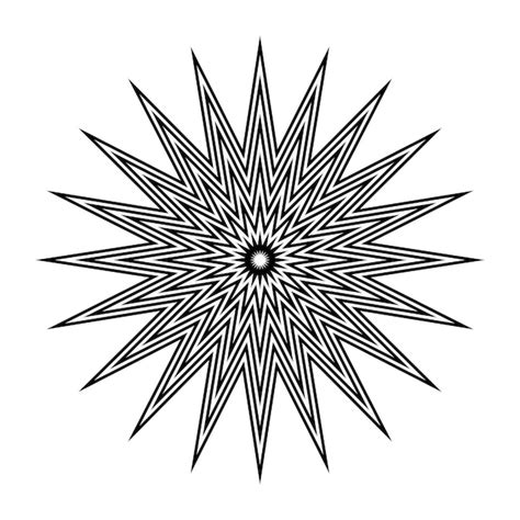Premium Vector Black And White Optical Illusion Distorted Wavy Star