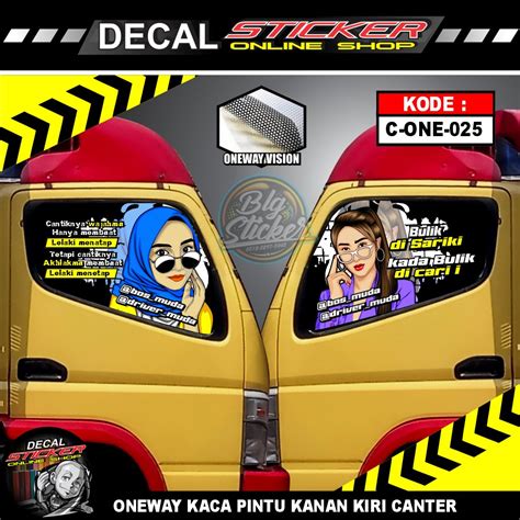 Jual Stiker Oneway Vision Kaca Samping Truk Canter Print Variasi Gambar