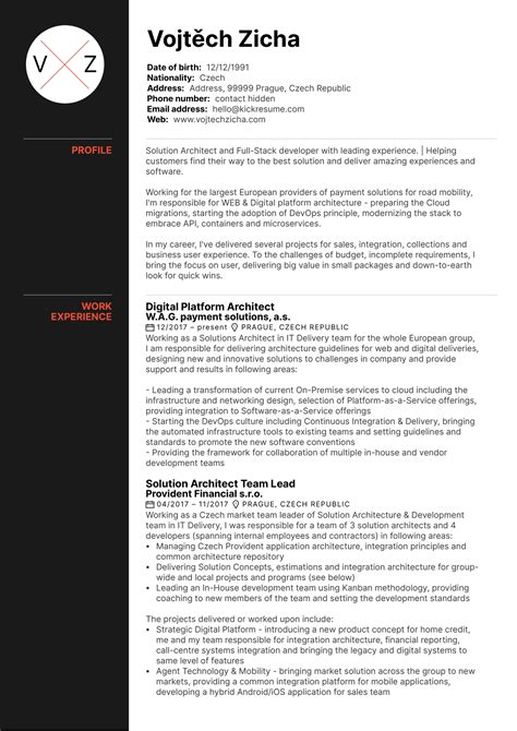 Solution Architect Resume Sample Kickresume