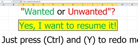 Ctrl Y To Redo Last Action Multiple Levels Excel Shortcut Key Exceltip Day
