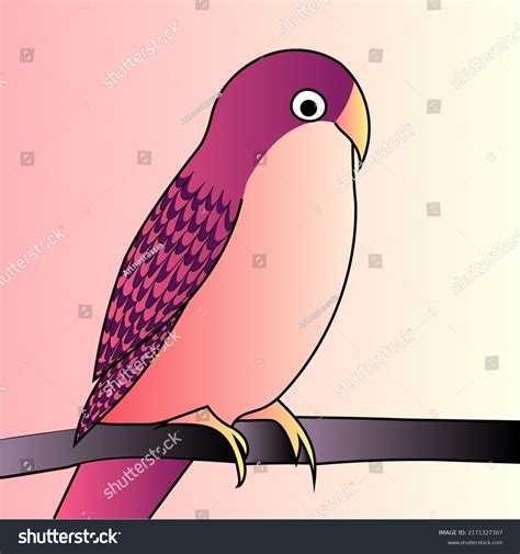 Vector Parrot Illustration On Isolated Background Stock Vector Royalty