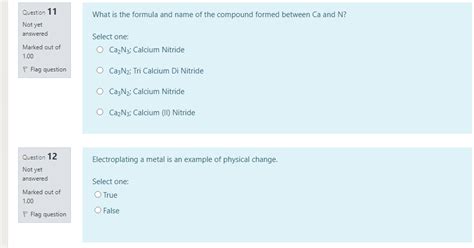 Solved Question What Is The Formula And Name Of The Chegg
