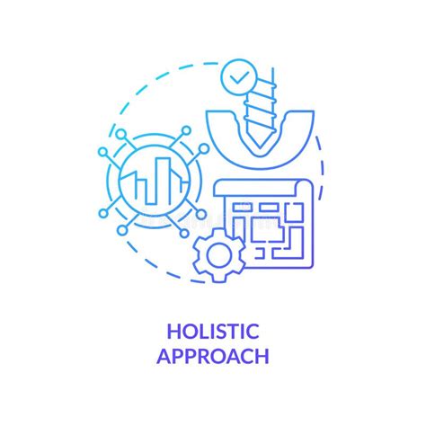 Holistic Approach Blue Gradient Concept Icon Stock Vector