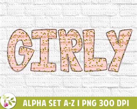 Girly Alpha Set Femme Alpha Feminine Gold Sparkles Etsy