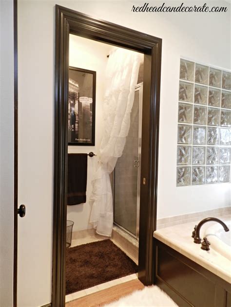 Ruffled Curtain Over Glass Shower Door Redhead Can Decorate