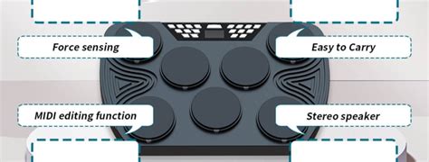 Konix Ed01 7 Pad Electronic Drum Set Konix