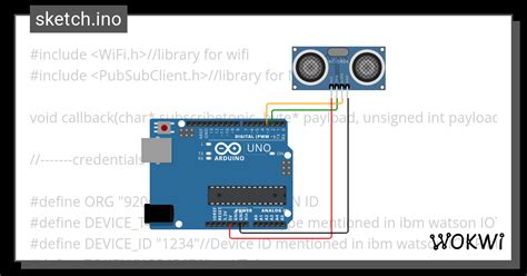 Detection The Distance Using Ultrasonic Sensor Project Wokwi Esp32