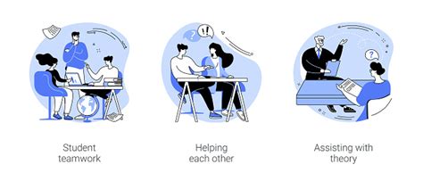피어 튜터링 고립 된 만화 벡터 일러스트 레이 션 Se 교습에 대한 스톡 벡터 아트 및 기타 이미지 교습 가공의 인물