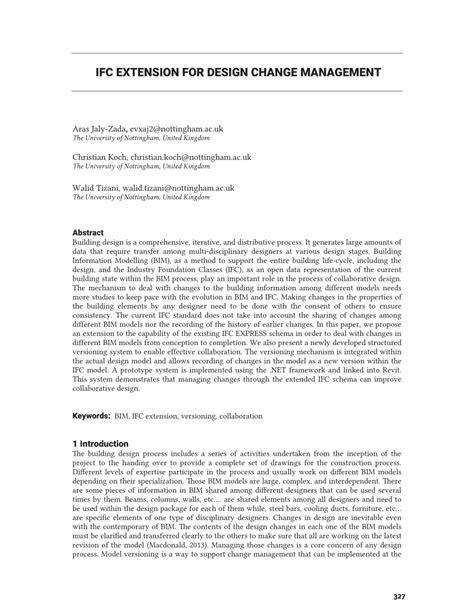 PDF IFC EXTENSION FOR DESIGN CHANGE MANAGEMENT