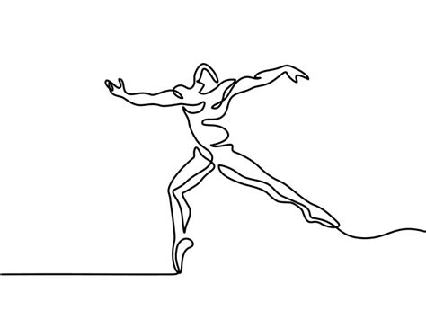 Ballet Dancer Or Ballerina Outline Drawing Vector Image