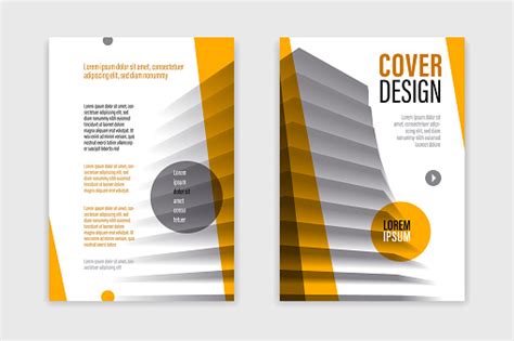 사무실 건물 구조 벡터 템플릿 전면 및 후면 페이지 현대 전단지 전단지 또는 연례 보고서 표지 또는 프리젠 테이션 A4 형식 기업 트렌디 스타일 비즈니스 브로셔 3차원