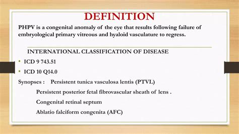 Persistent Hyperplastic Primary Vitreous Ppt