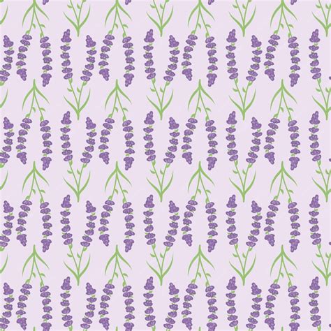 Premium Vector Cute Floral Lavenders Seamless Repeat Pattern