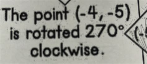 Solved The Point 4 5 Is Rotated 270° Clockwise [math]