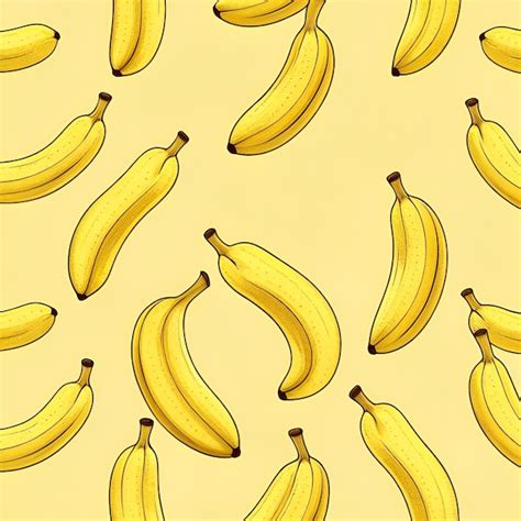 Premium Vector Seamless Tile Pattern Of Bananas On A Tropical Yellow