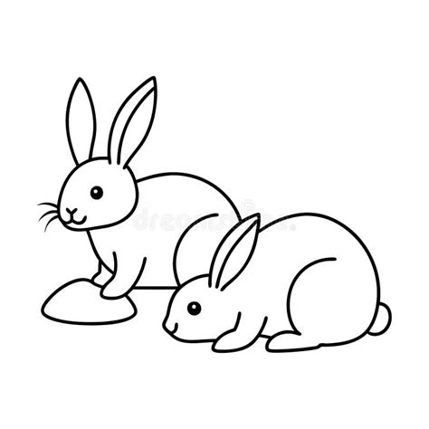 Rabbit Coloring Page Vector Icon Design Stock Vector Illustration Of