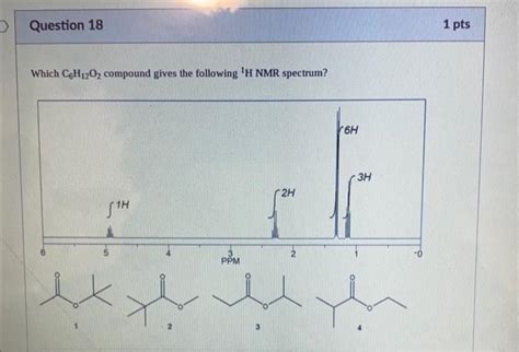 Solved Which C6h12o2 Compound Gives The Following 1h Nmr