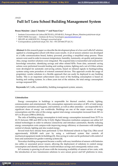 PDF Full IoT Lora School Building Management System