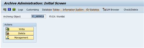 FPARWLA SAP Tcode Archiving Of Worklist