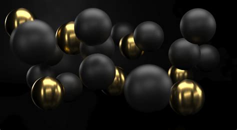 검은 색과 황금 현실적인 구체 배경은 닫습니다 필드의 깊이와 금속 공의 배경 황금과 검은 거품 쥬얼리 커버 개념입니다 세로