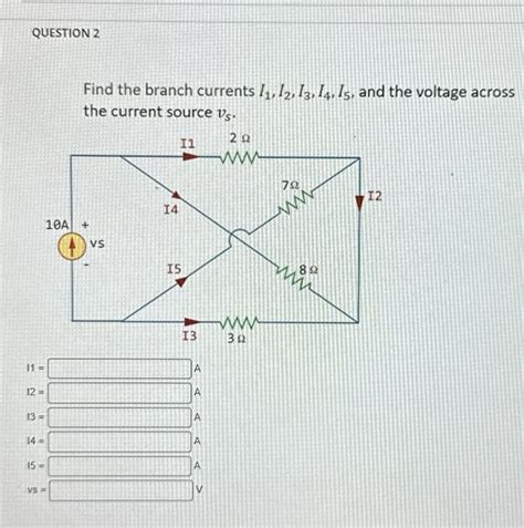 Solved Find The Branch Currents I I I I I And The Chegg Com